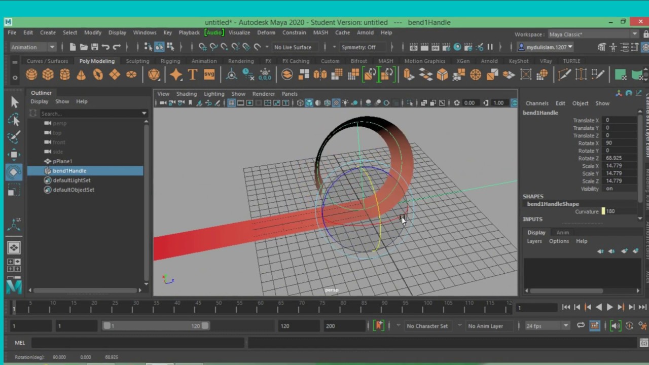 Paper roll up/ object wandering tutorial in maya 2020 - YouTube