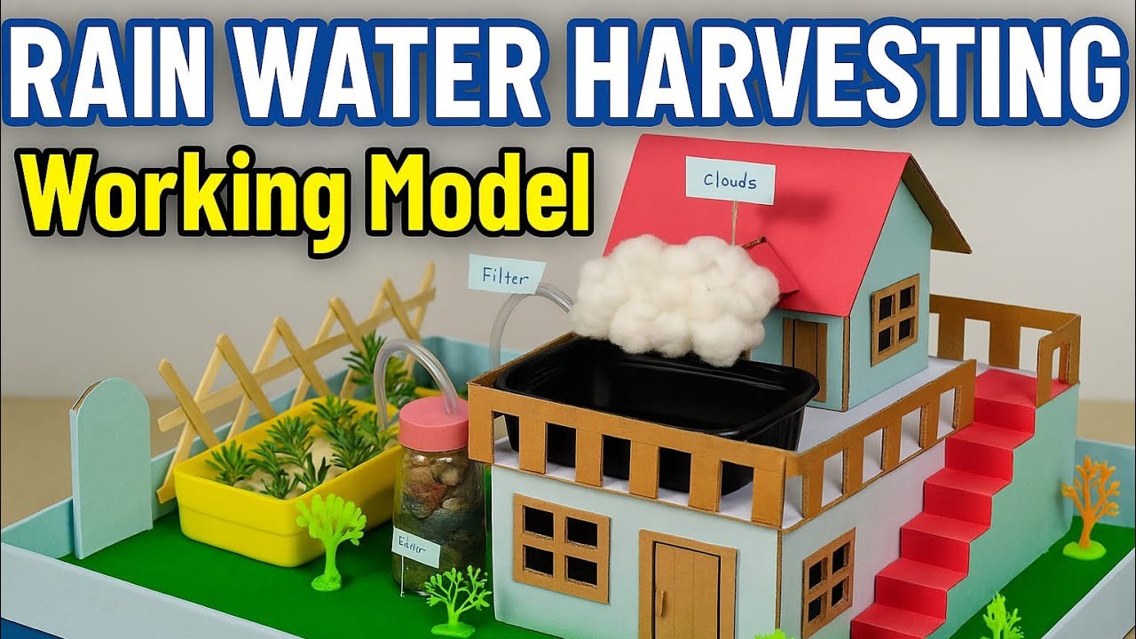 Rain Water Harvesting Working Model 🌧️ | How It Works | School Project ...