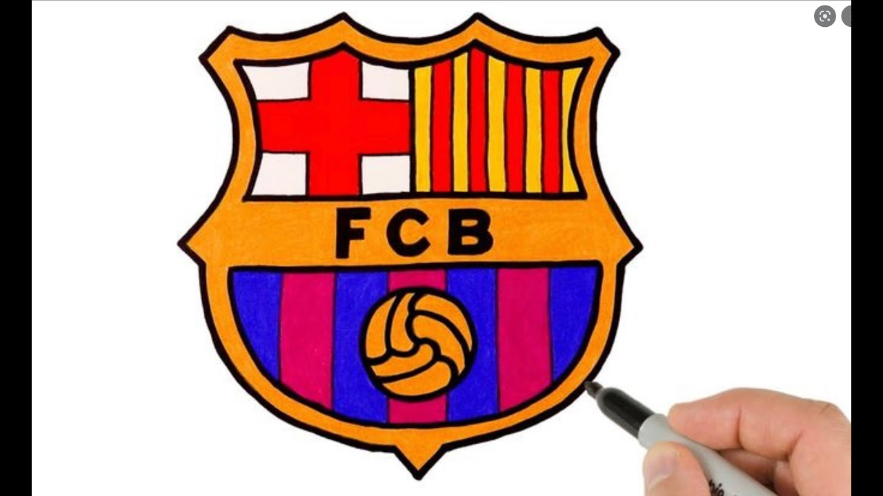 Drawing The FC Barcelona badge!! (Visca Barca) - YouTube