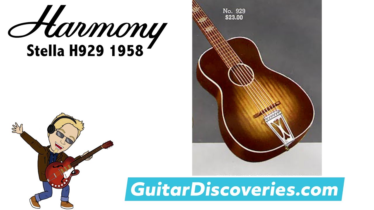 STELLA Parlor Guitar - 1958 H929 - JAVA JIVE on Harmony's $23 Parlor Guitar - YouTube