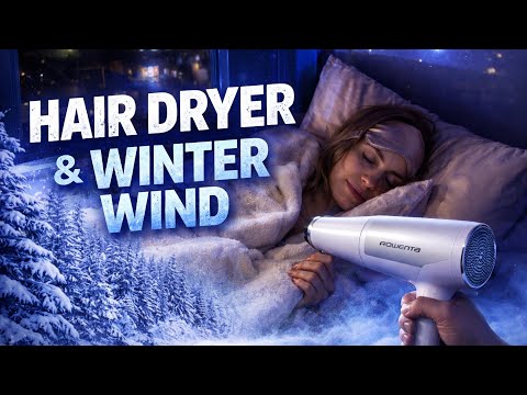 Hair Dryer & Winter Wind Sounds for Deep Sleep ❄️💨 | Cozy White Noise