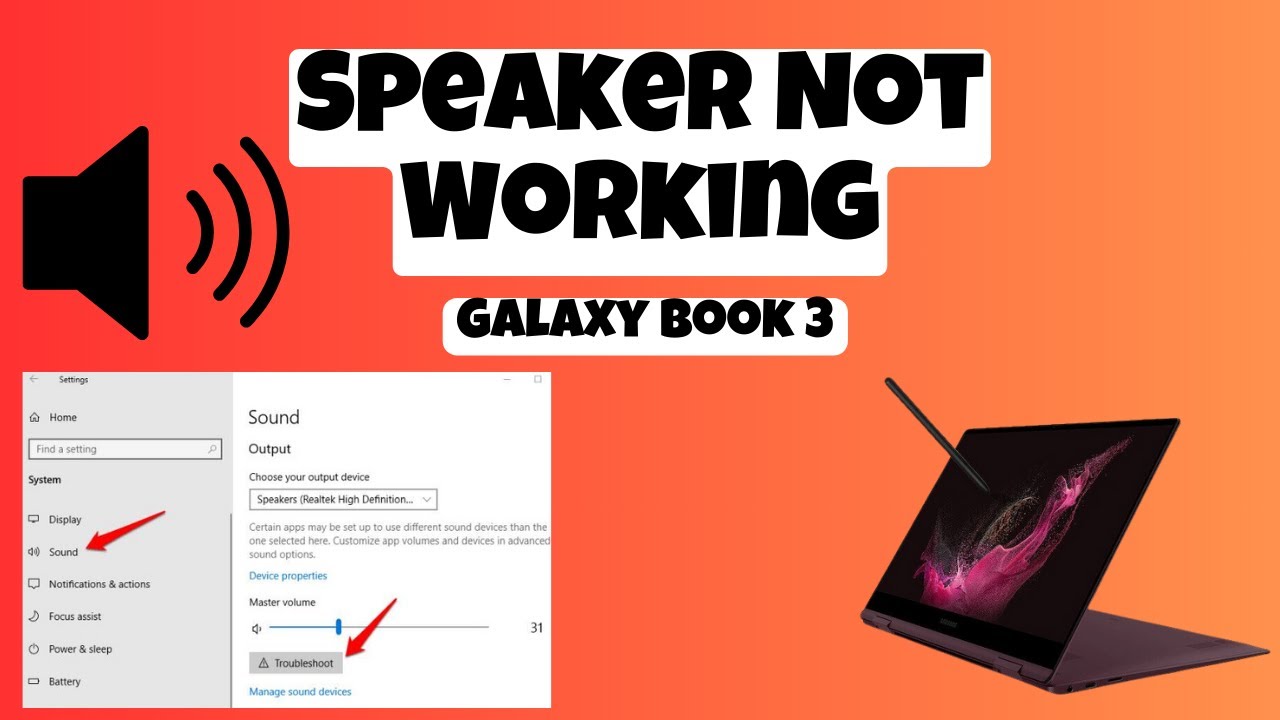 How to Fix Galaxy Book 3 Ultra speaker No Sound Problem || Speaker Not ...