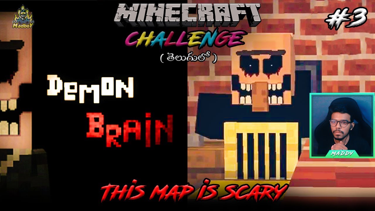 Demon Brain 😱 | Horror Map | Minecraft Challenge | in Telugu | Maddy ...