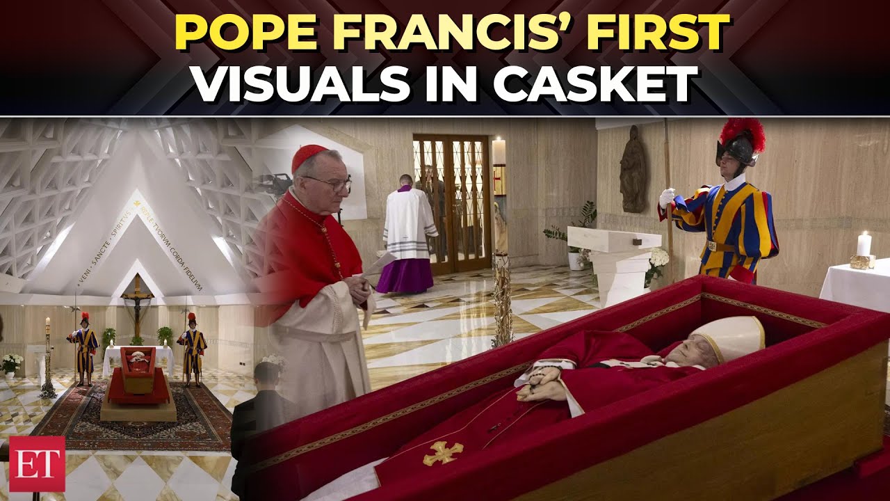 Vatican releases first visuals of Pope Francis in repose, dressed in ...