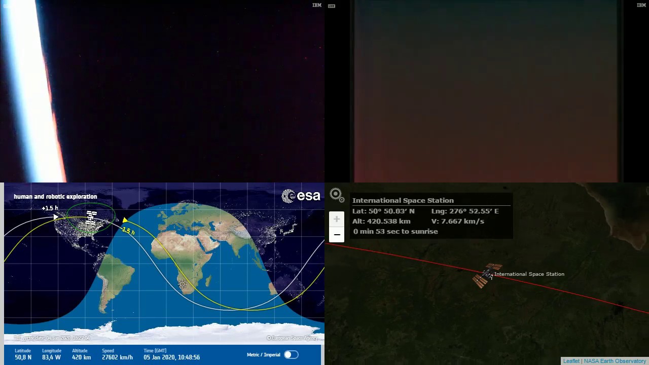Sunrise Over North America - International Space Station NASA Live View ...