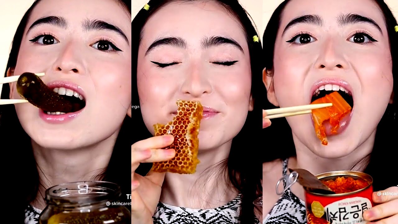 ASMR EATING CHALLENGE | credit by:@snegasan 😋 #eating #asmr #mukbang ...