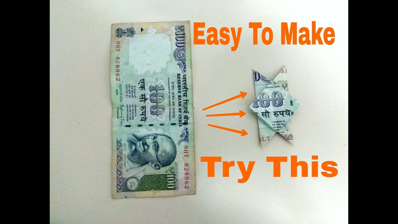 How to make note star (Note ka star) (design), कैसे बनाये 10 रुपए के ...