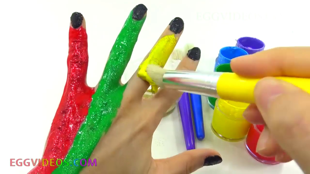 Learn Colors for Children Body Paint Finger Family Song Nursery Rhymes ...