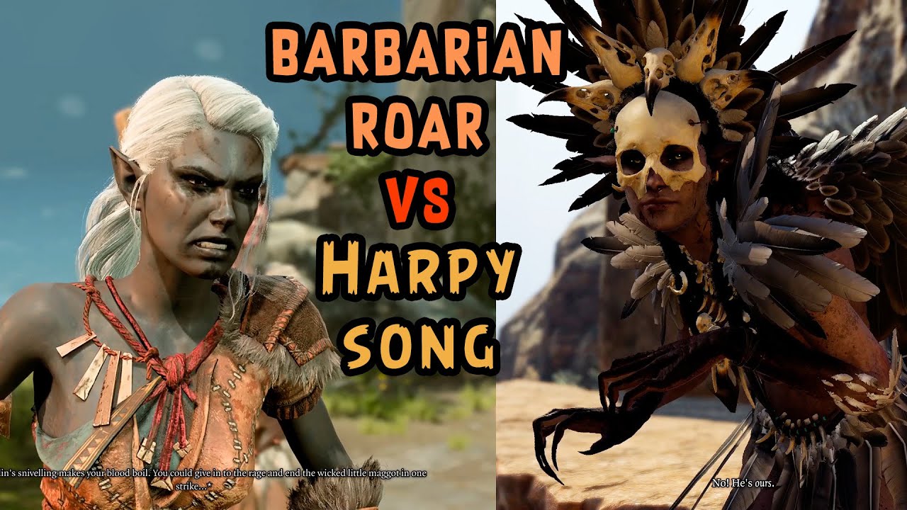 Baldur's Gate 3 Patch 7: Barbarian Roar vs Harpy Song! - YouTube