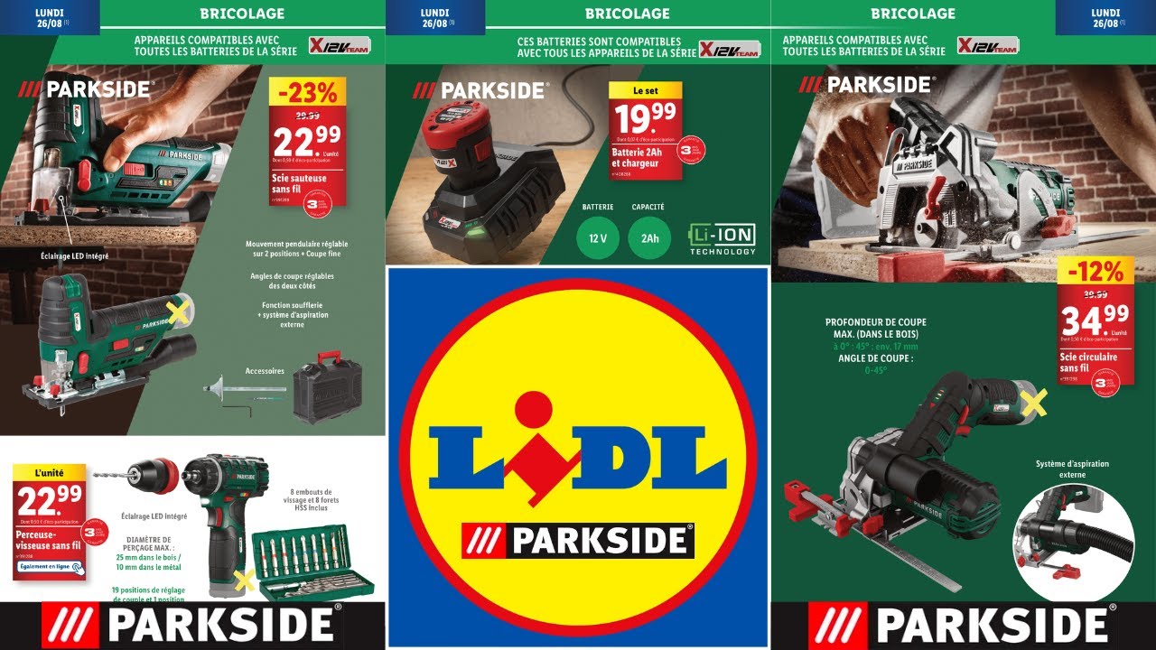 catalogue LIDL bricolage Parkside du 21 août 2024 Arrivage Parkside ...