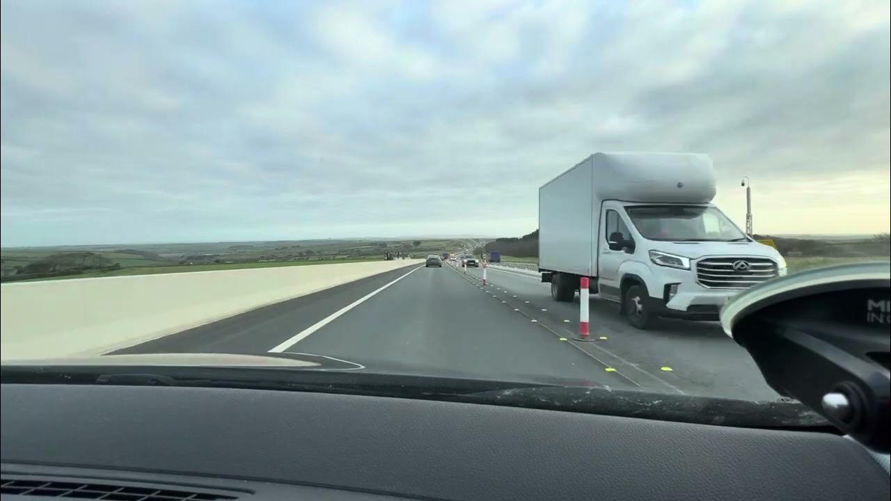 Real time drive through A30 Chiverton to Carland Cross road works 15th December 2023 - YouTube