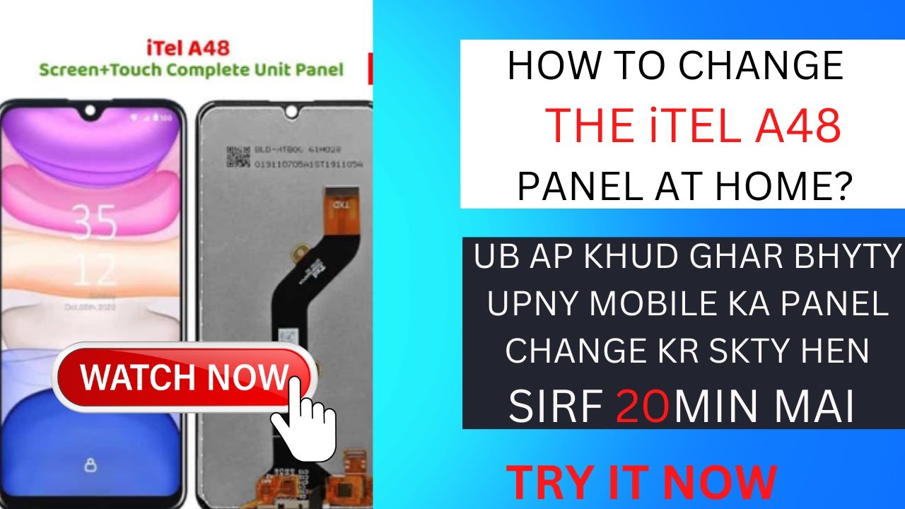 how to change iTEL a48 panel at home | iTEL panel replacement easy ...