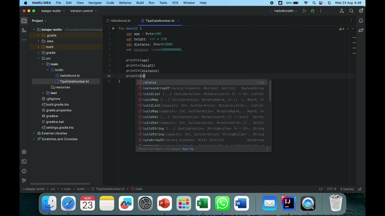 Kotlin Dasar : (3) Tipe Data Number - YouTube