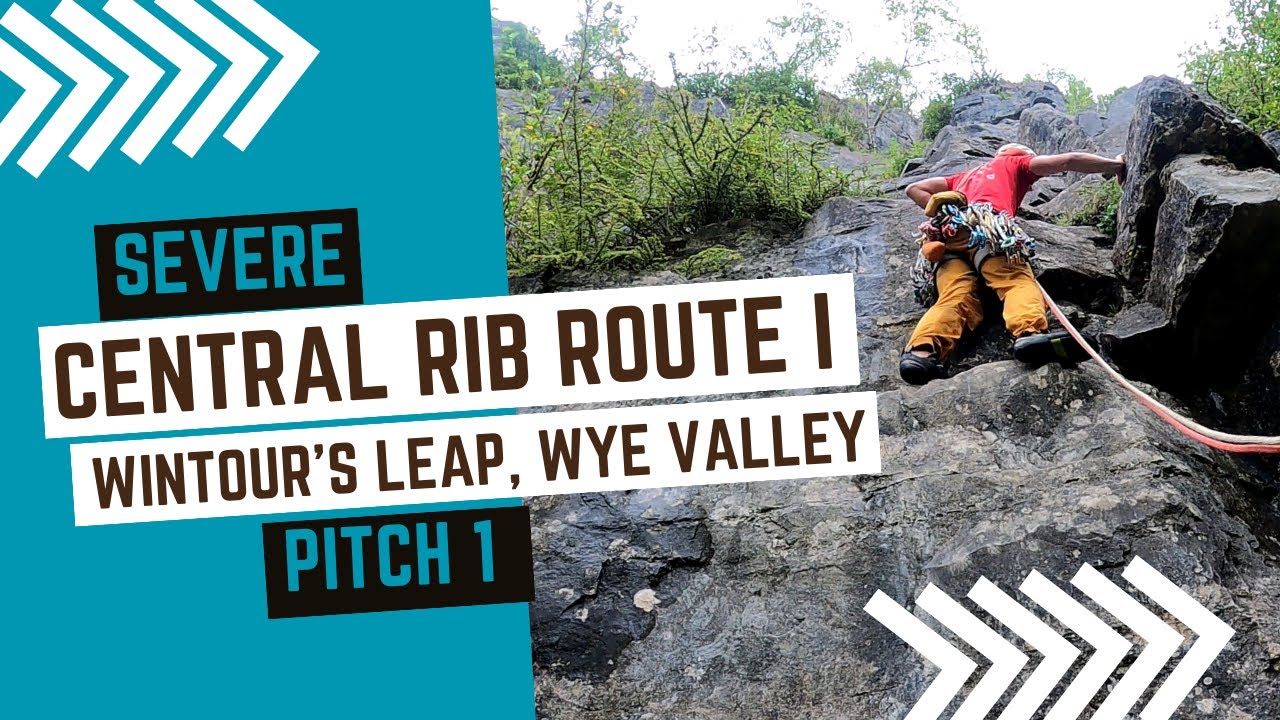 Multipitch trad climbing in Wye Valley - Central Rib Route I - Pitch 1 ...