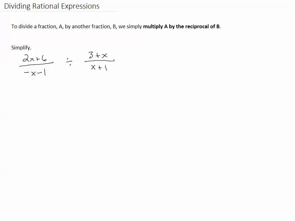 Dividing Rational Expressions - YouTube