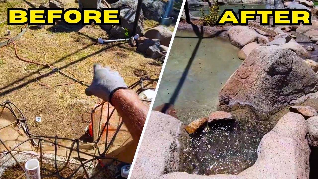 Fake Rock Pond Build | Before & After | Big Cat Enclosure - YouTube