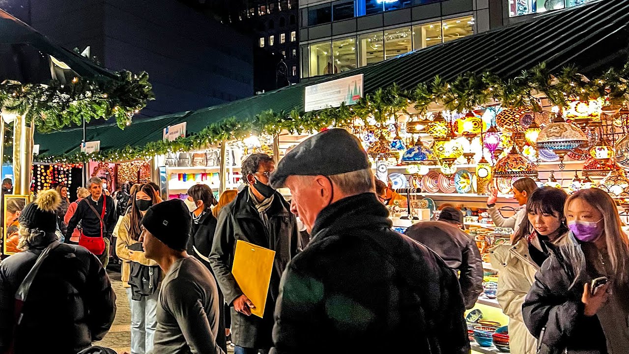 NYC Christmas Walking Union Square Holiday Market 2021 - YouTube