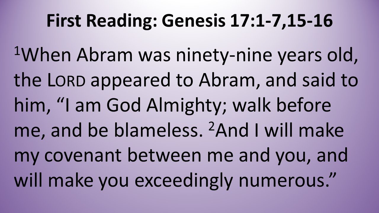 Genesis 17:1-7,15-16 for 2 28 - YouTube