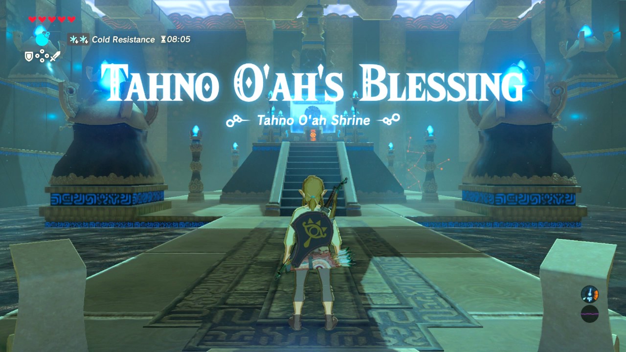 Zelda Breath of the Wild - Tahno O'ah Shrine - Tahno O'ah's Blessing ...