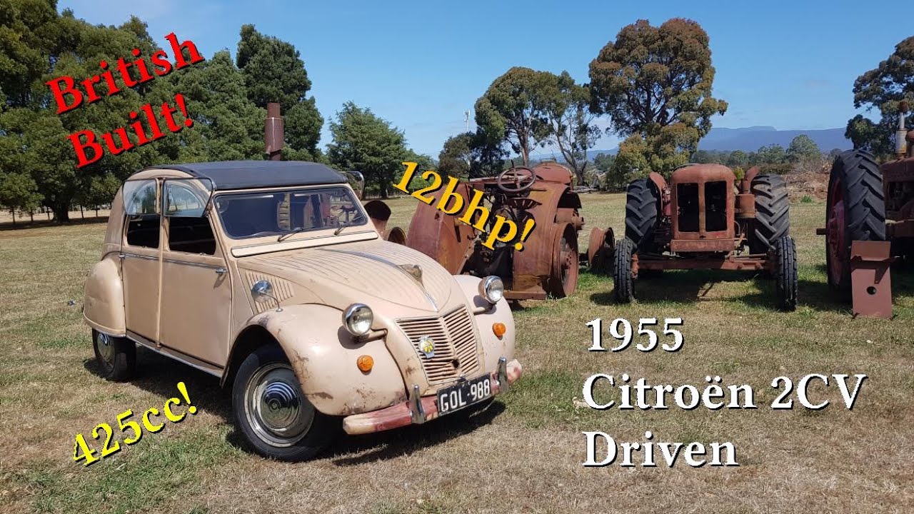 British-built 1955 2CV road test, in Tasmania, Australia! 425cc! - YouTube