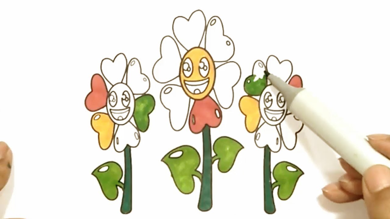 How to Draw Beautiful Flowers? Drawing & Coloring Man Flower - YouTube