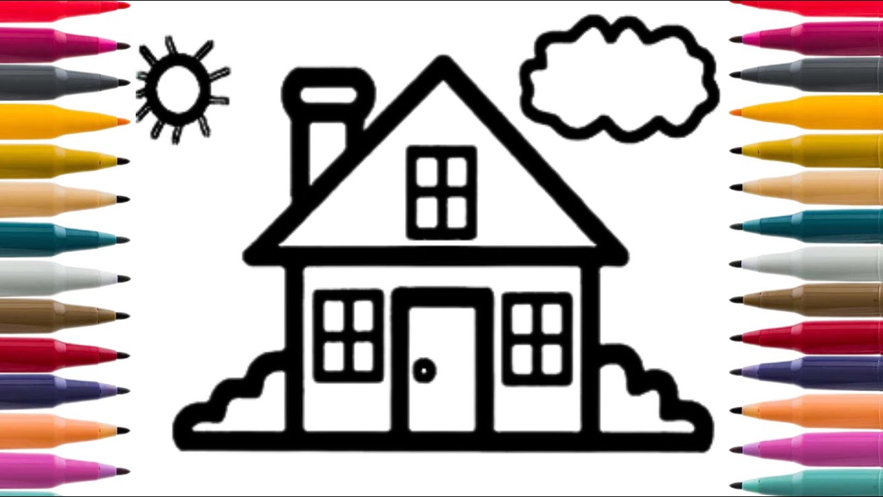 How to colour beautiful home 🏠 | step by step colouring in home | easy ...