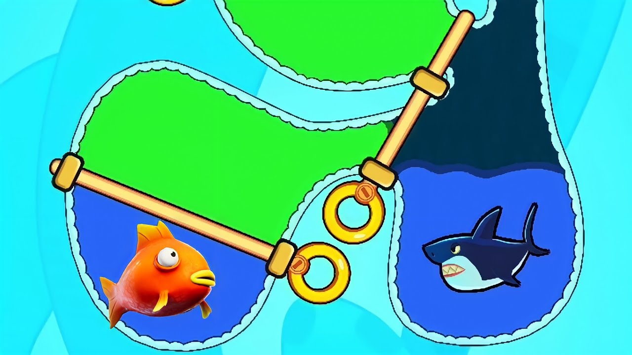 Save the fish gameplay pull the pin save fish rescue game - YouTube