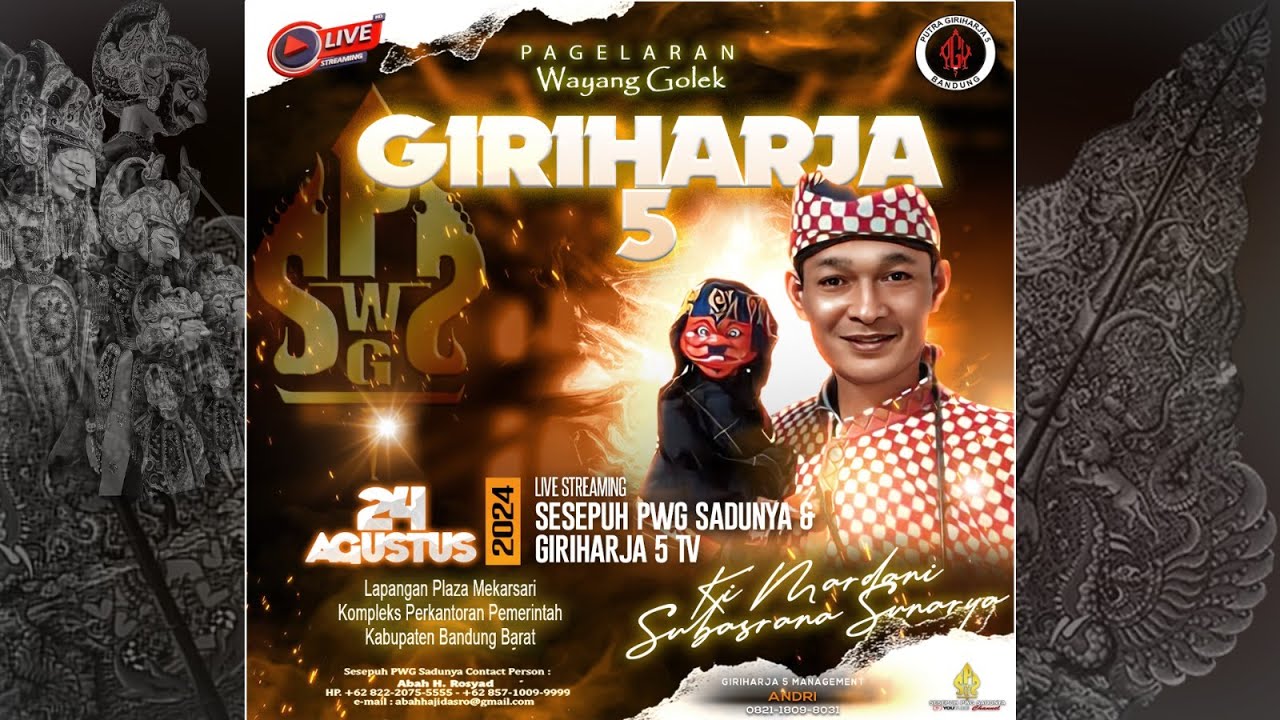 PAGELARAN WAYANG GOLEK PUTRA GIRI HARJA 5, PADALARANG 24 AGUSTUS 2024 ...