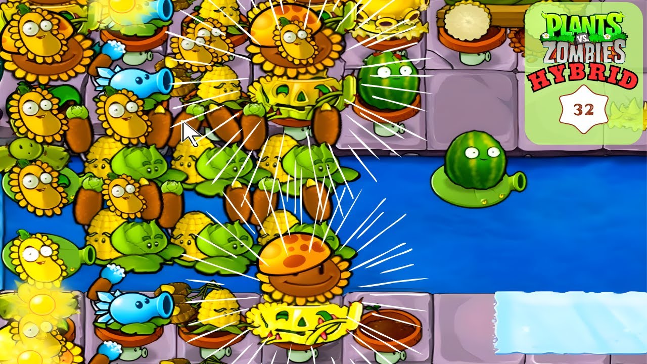 PvZ Hybrid 2.2 #32 - Sunny Pumpkin Palm produces sunlight, emits spines ...