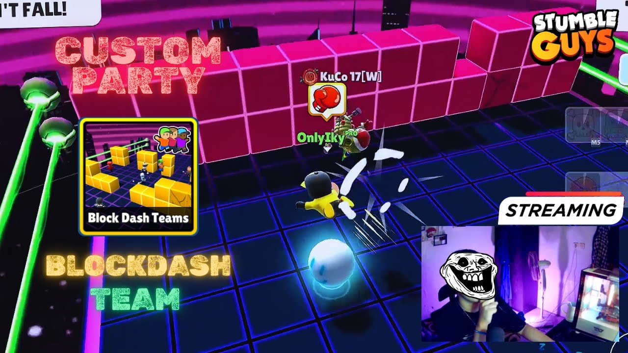 STUMBLE GUYS LIVE | CUSTOM PARTY BLOCKDASH TEAM - Stumble Guys - YouTube