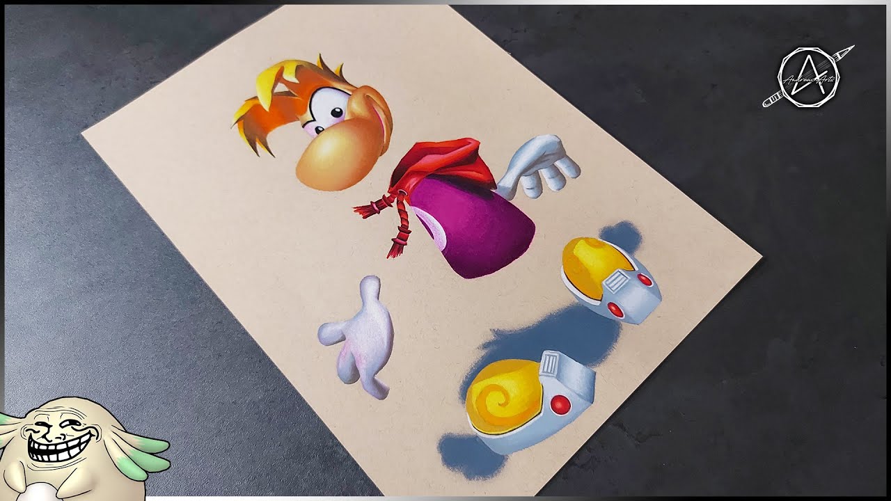 Speed drawing Rayman (Rayman 3) - YouTube