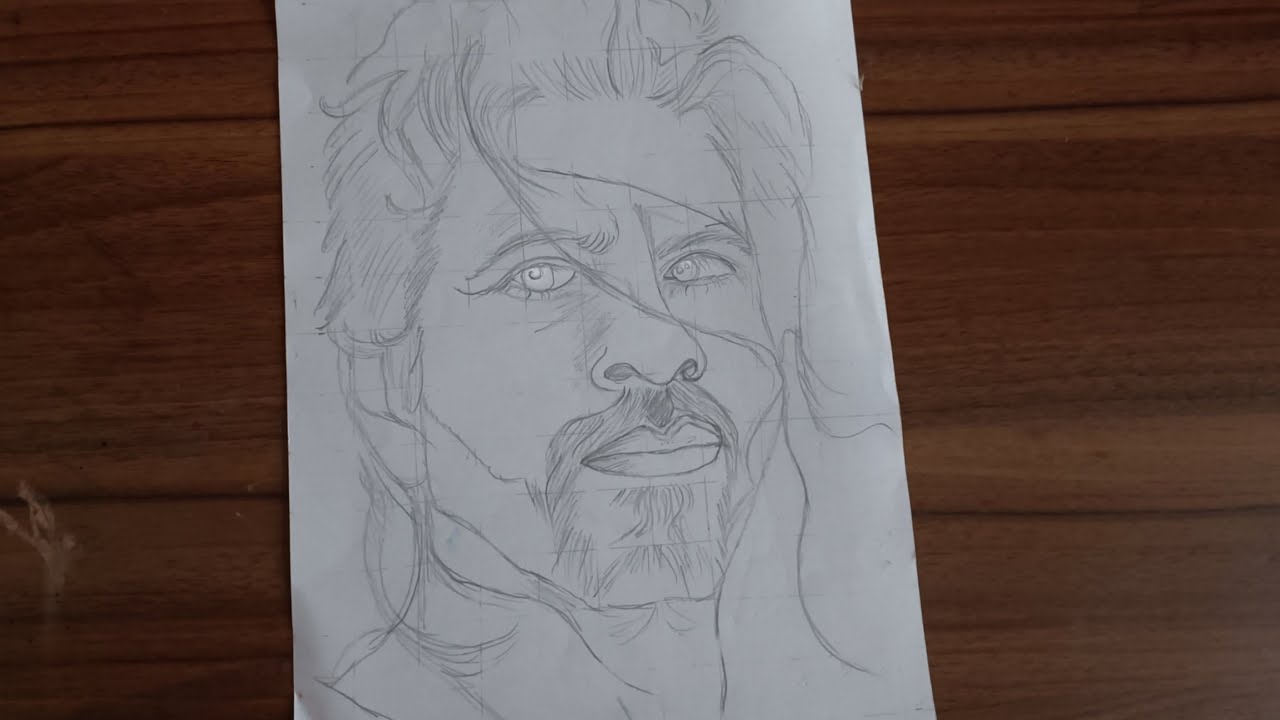 shah Rukh Khan drawing #Hero#actors#how to draw grid method drawing # ...