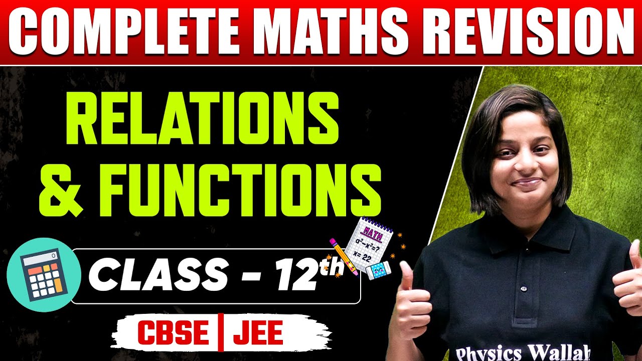 RELATIONS AND FUNCTIONS in 70 Minutes | Complete Chapter Revision ...