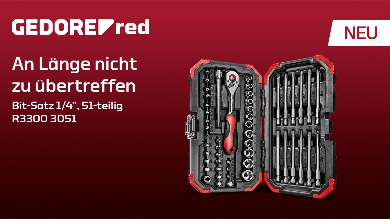 An Länge nicht zu übertreffen | GEDORE red Bit-Satz 1/4" R33003051 - YouTube
