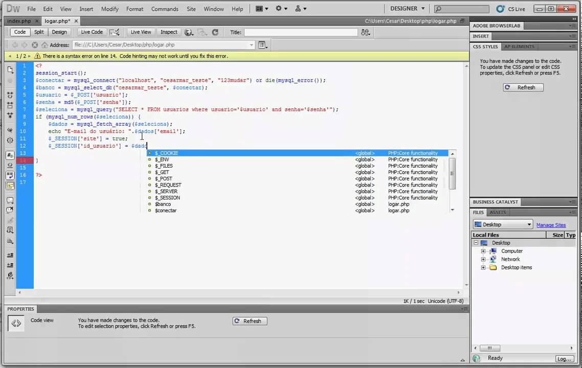 Video Aula Login Phpmysql Parte 2 Youtube