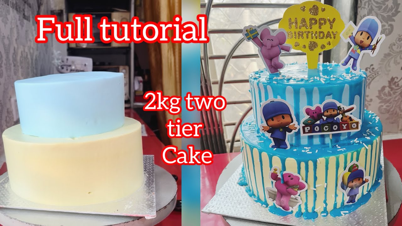 2kg two tier cake| how to make 2tier cake in 2kg| सारी जानकारी कैसे ...