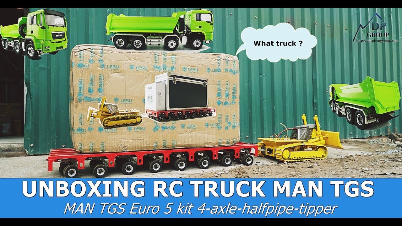UNBOXING RC TRUCK MAN TGS Euro 5 kit 4-axle-halfpipe-tipper WITH ...