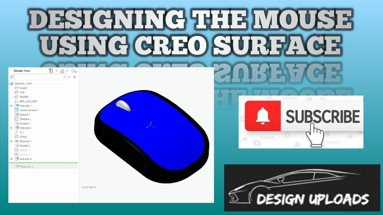 HOW TO CREATE THE MOUSE USING CREO SURFACE - YouTube