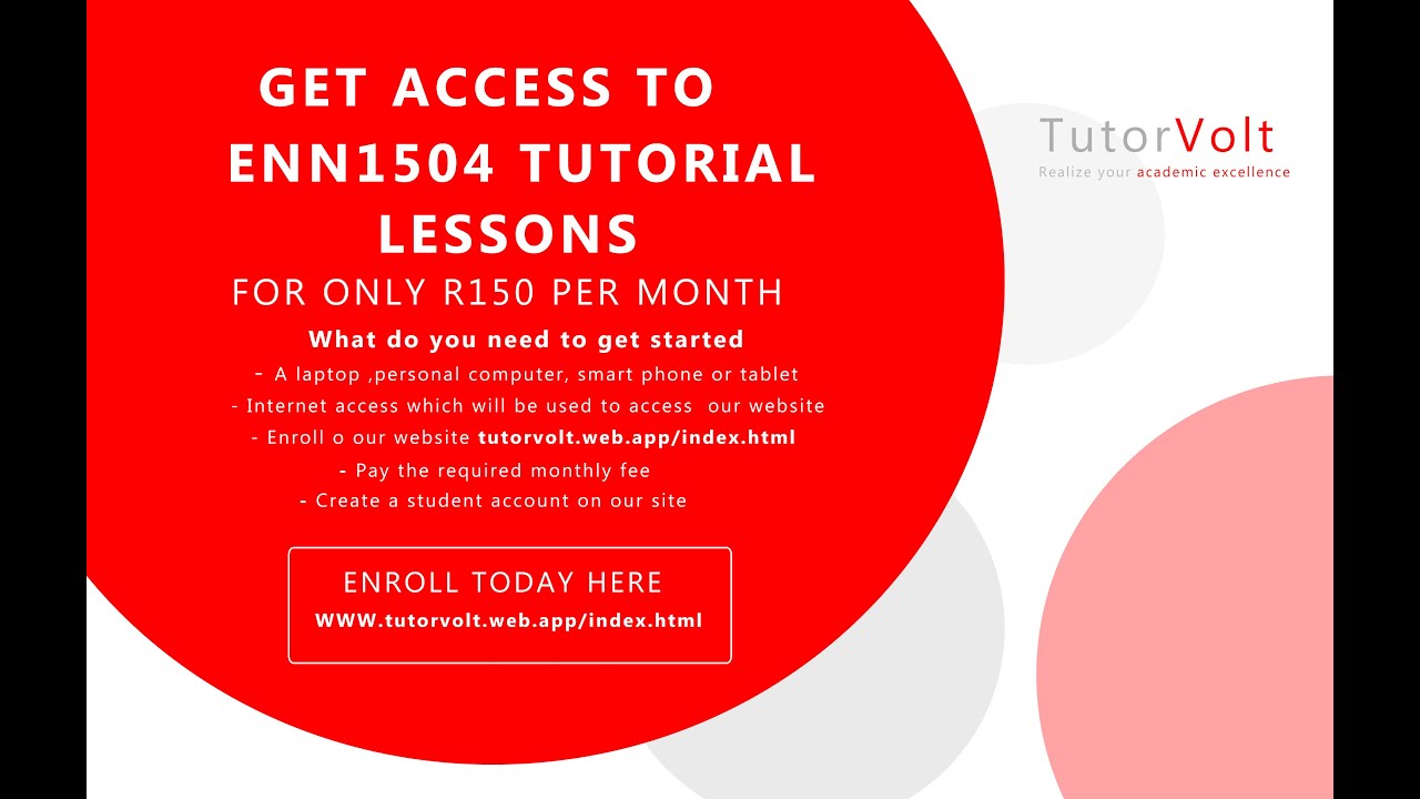 Tutorvolt lesson for ENN1504 Unit 1 - YouTube