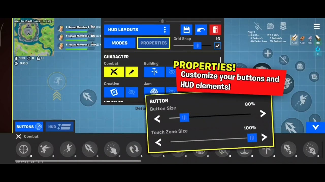 Custom HUD in Fortnite mobile! How to edit / change HUD Layout in ...
