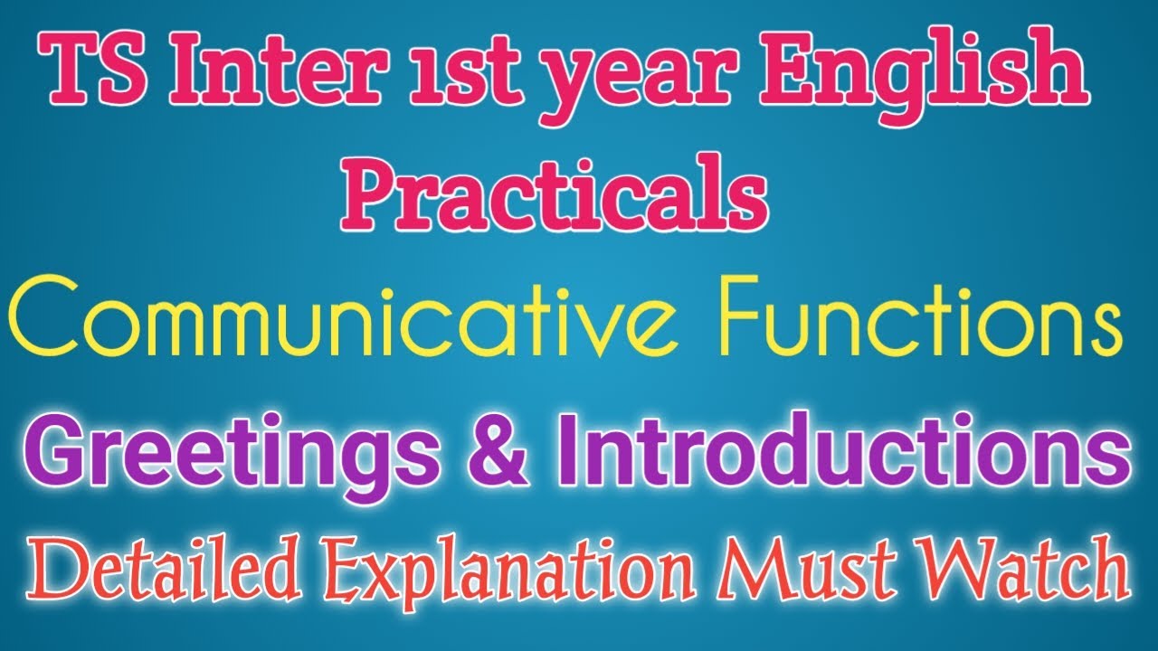 TS Inter 1st year English Practicals Communicative Functions ...