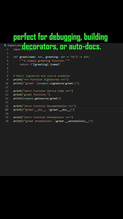 Ever used inspect in Python? Peek Inside Any Function. # ...