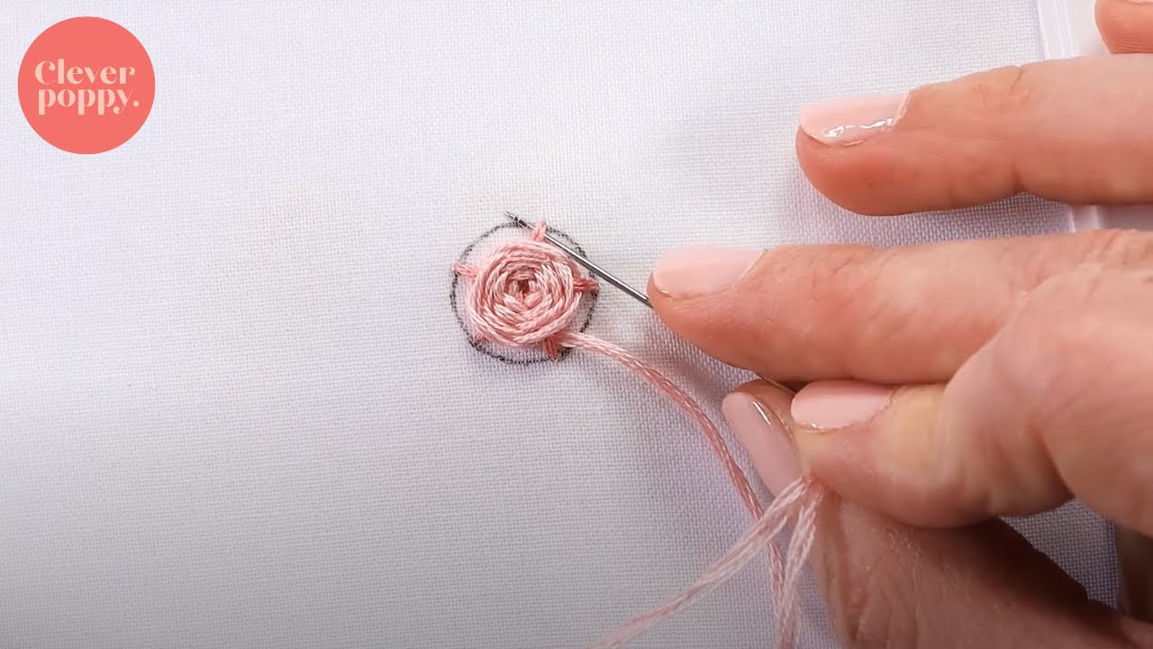 How to restart a woven rose I beginner embroidery techniques - YouTube