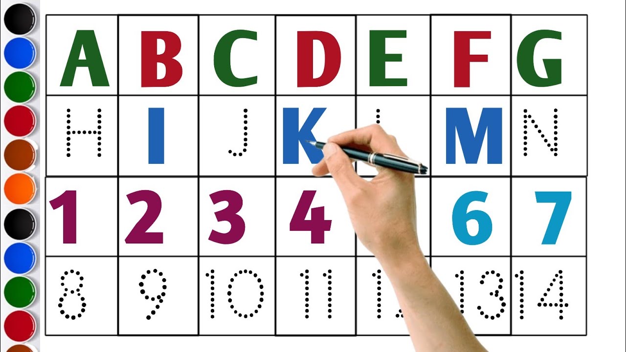 12345, 123 Counting Numbers || Abcd writing, A for Apple, B for ball ...