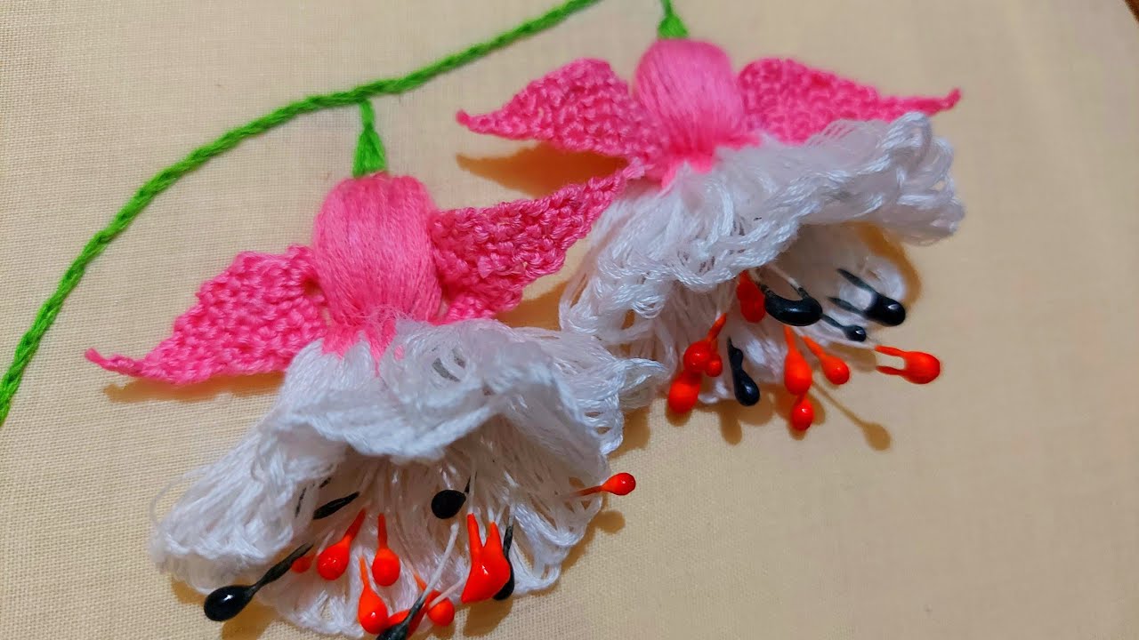 Beautiful flower💐🌸⚘design|hand embroidery|hand craft - YouTube
