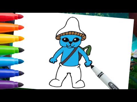 Drawing Smurf Cat | Fun Easy Drawings For Kids - YouTube