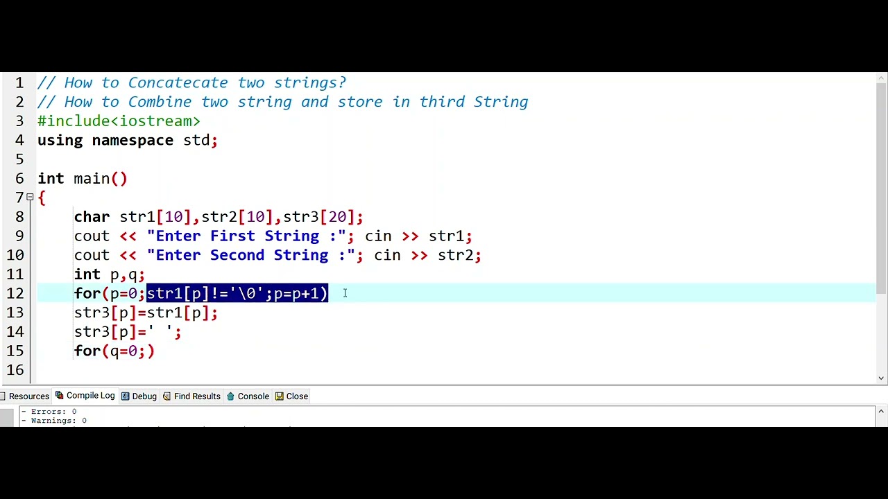 Concatenated Two Strings Youtube