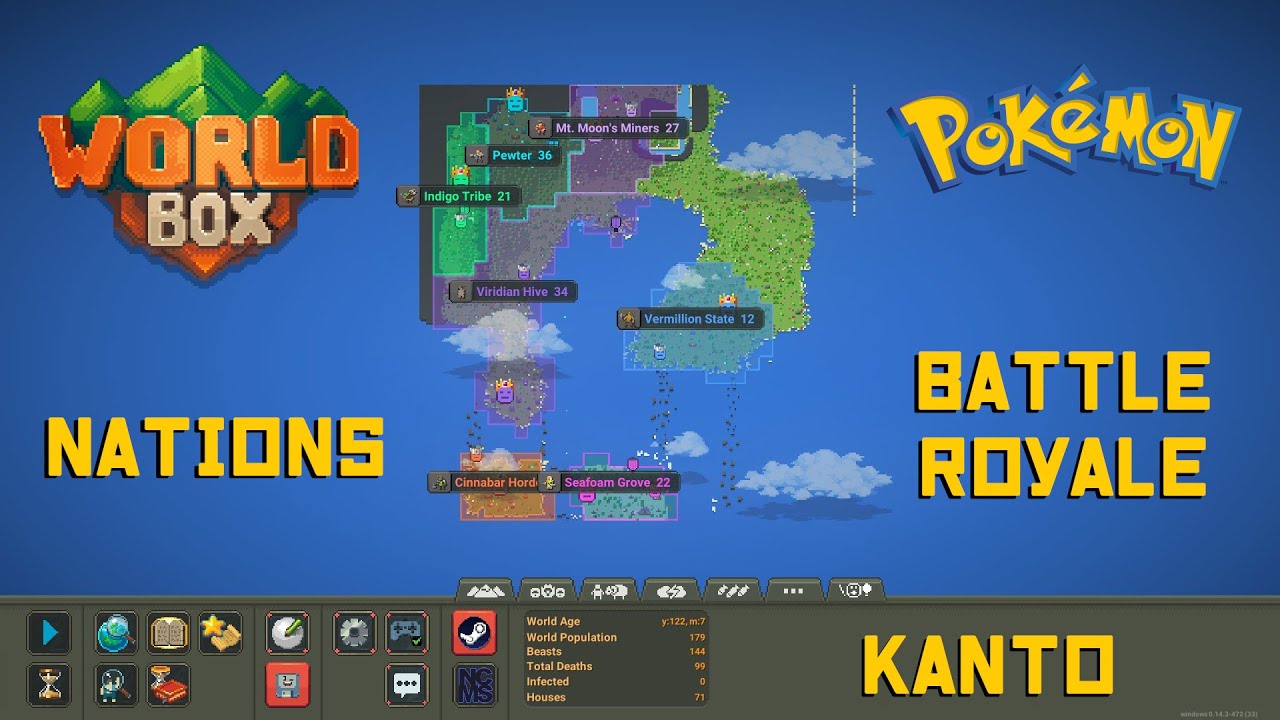 [WorldBox] Pokemon - Kanto Region Nations Battle Royale - YouTube