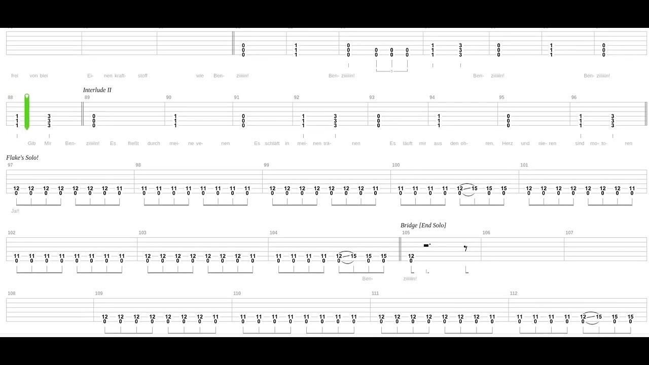 Benzin Tab by Rammstein + Guitar only + Guitar tab - YouTube