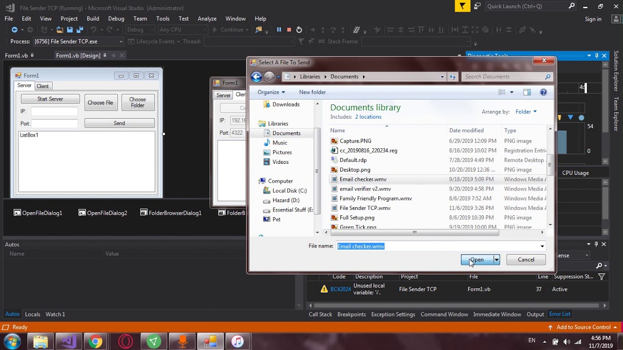 File Sender With TCP (VB.NET) - YouTube